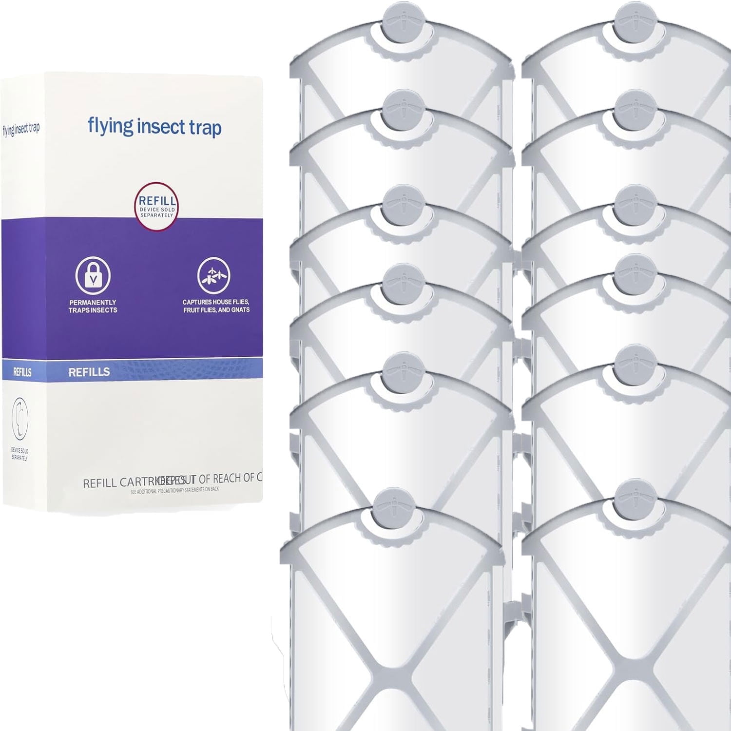 12 Pack Flying Insect Trap Refills, Gnat Mosquito Sticky Cartridge ...