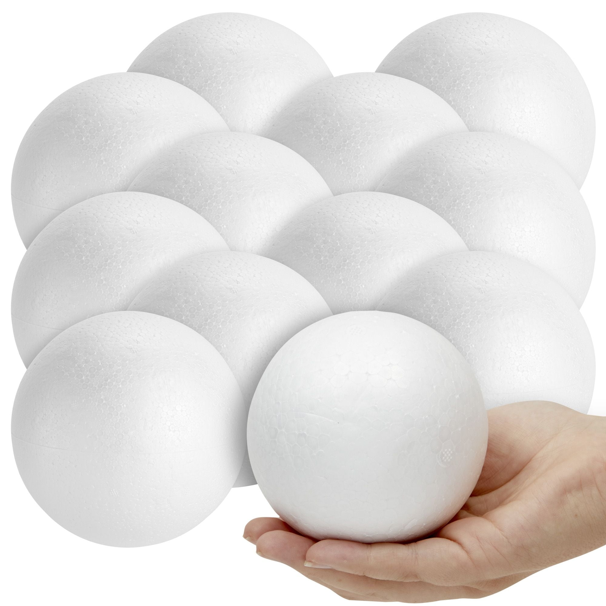 12-Pack Foam Balls Round Polystyrene Balls for Art Craft DIY, White, 4" Diameter - Walmart.com