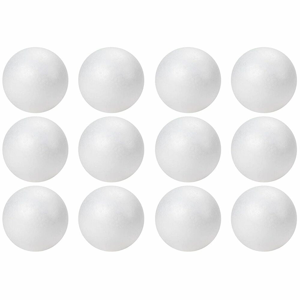 12-Pack Foam Balls Round Polystyrene Balls for Art Craft DIY, White, 4 ...