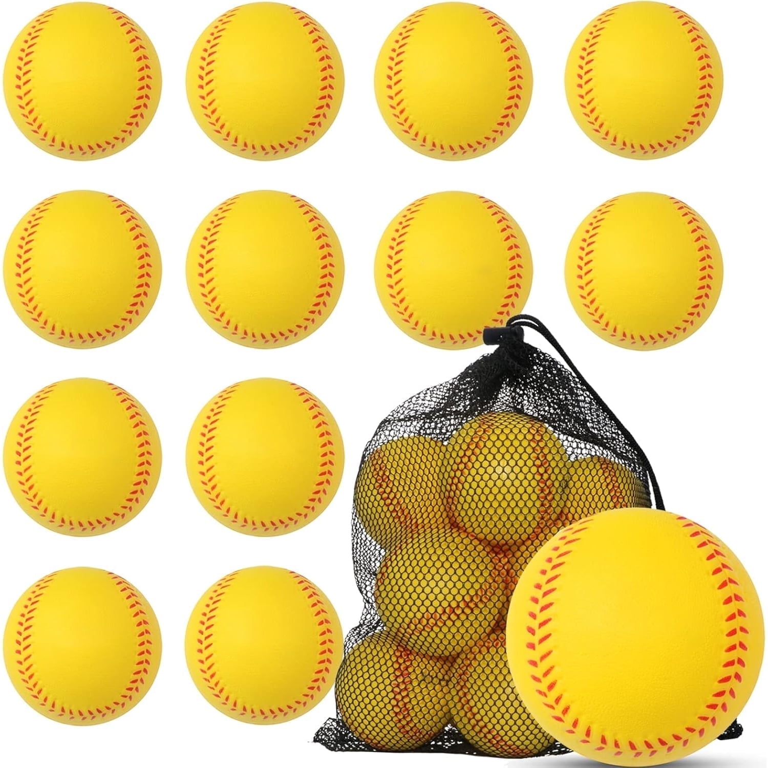 Foam Baseballs 12 Pack, Soft Baseballs for Practice, Training Ball for ...