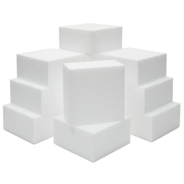 12 Pack Foam Blocks for Crafts, Polystyrene Brick Rectangles for Floral ...