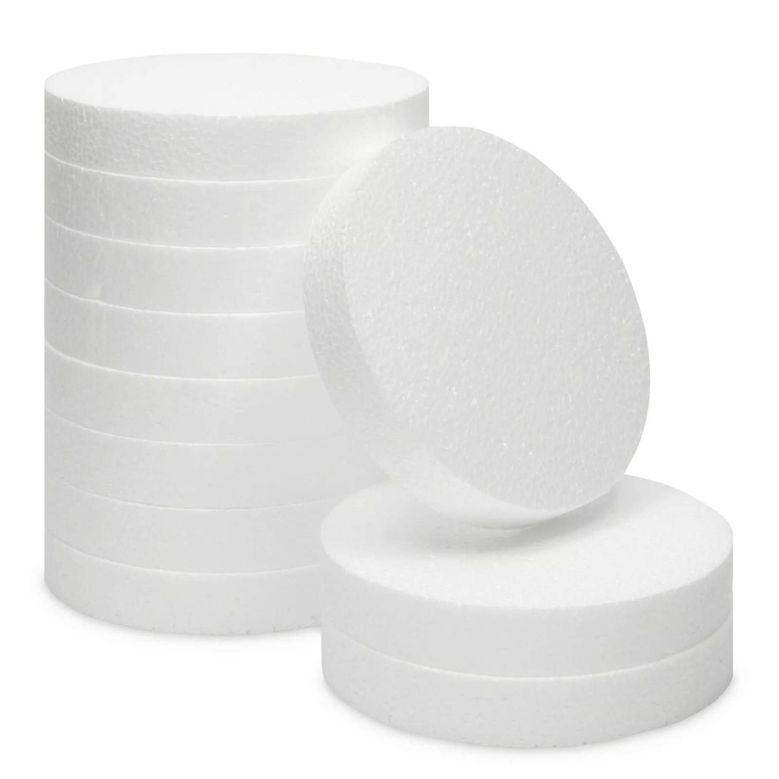 12 Pack Foam Circles for Crafts, DIY Projects, Cake Dummies, 6x6x1 in ...