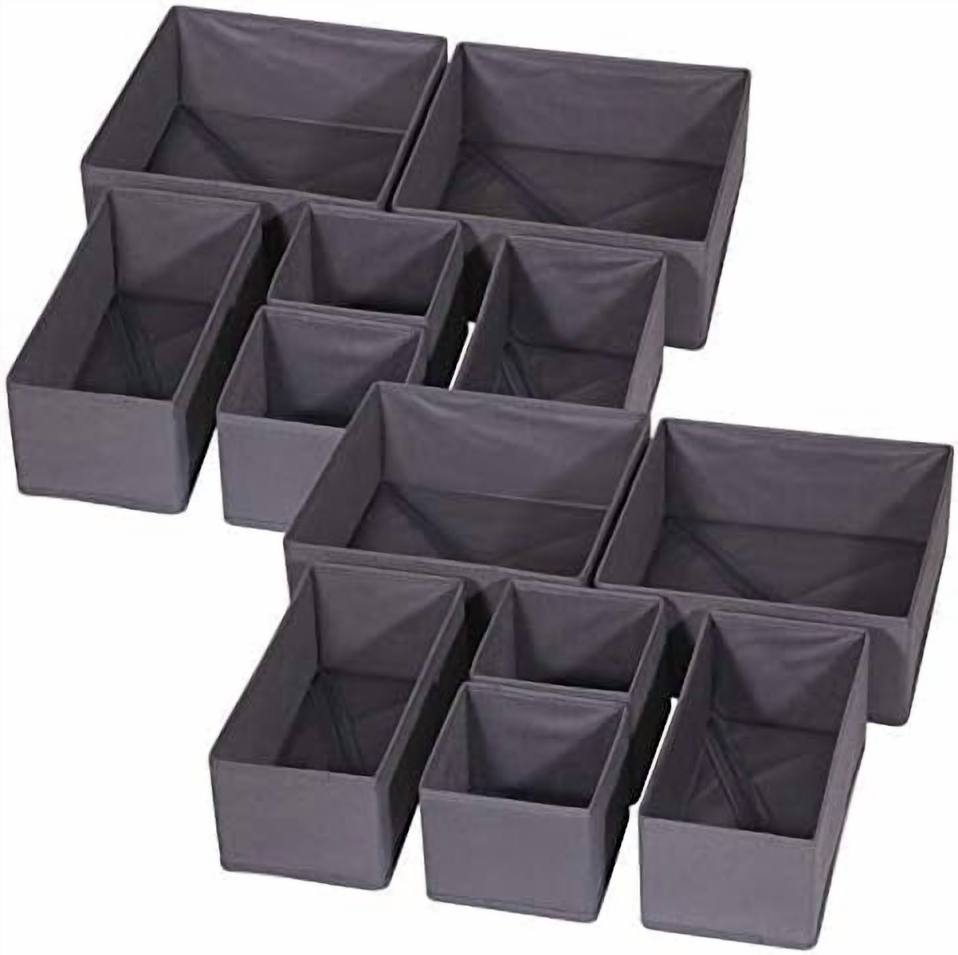 12 Pack Foldable Cloth Storage Box Closet Dresser Drawer Organizer ...