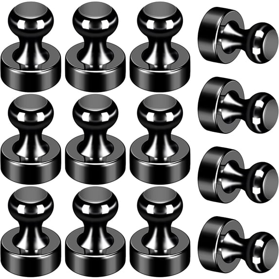 SIISLL Neodymium Fridge Magnets, 12 Pack, Strong Small Black Round ...