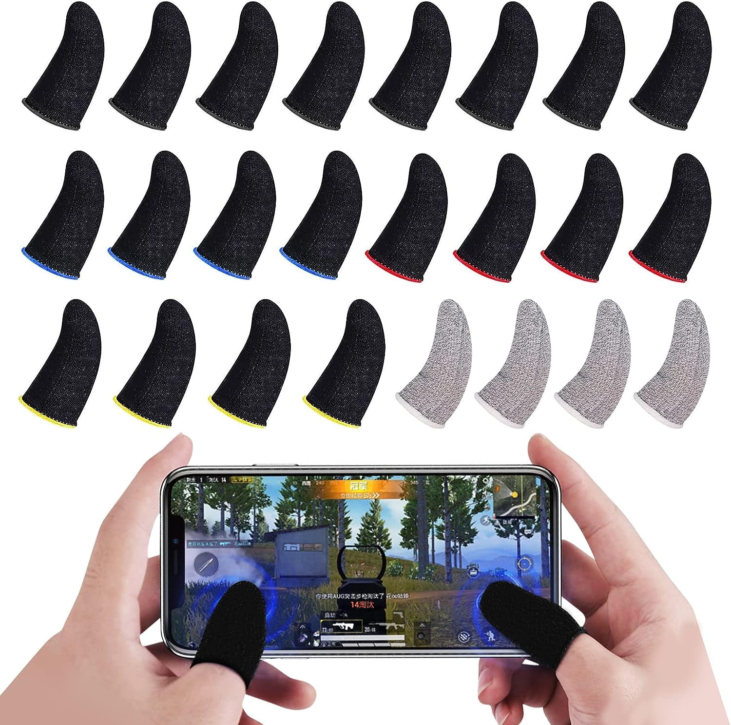 12 Pack Gaming Finger Gloves, Anti-sweat Finger Sleeves Thumb Sleeves ...