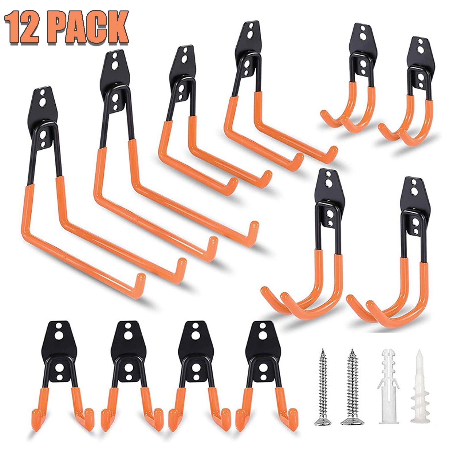12 Pack Garage Hooks Heavy Duty,Utility Steel Garage Storage Hooks,Wall Mount Hooks, Garage ...