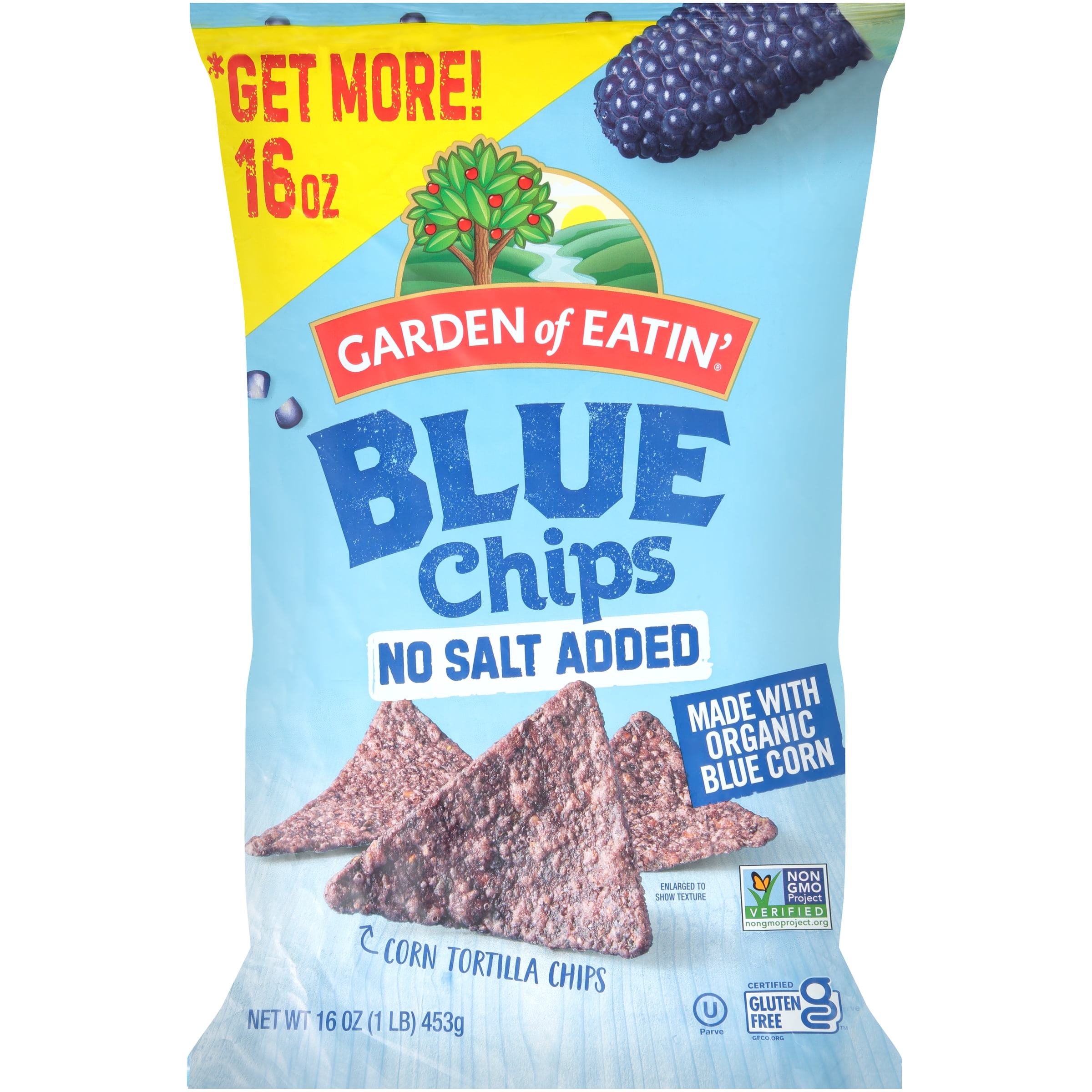 (12 Pack)Garden Of Eatin' Blue Corn Tortilla Chips No Salt, 16 oz ...
