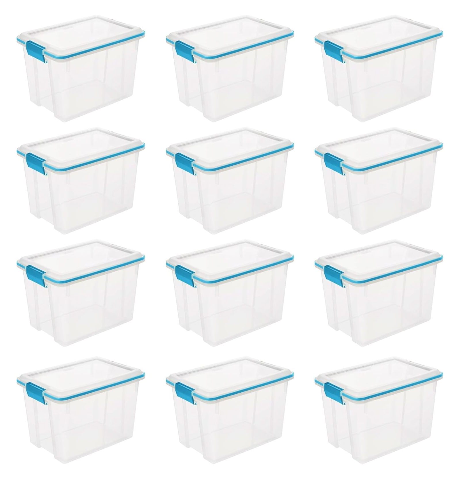 12-Pack Gasket Box, Plastic with Latching Lids, 20 Quart - Walmart.com