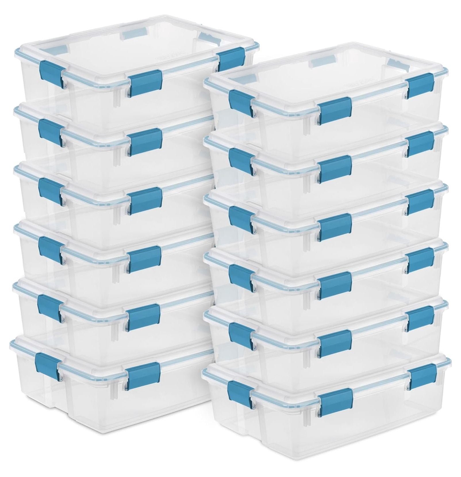 12-Pack Gasket Box, Weather-Resistant with Latching Lids, 37 Quart ...