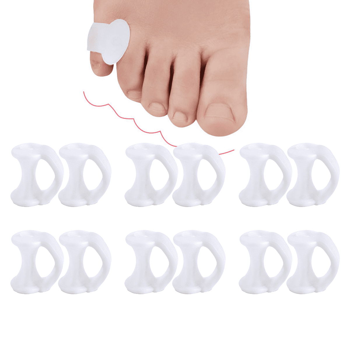 12-Pack Gel Toe Separators & Little Toe Spacers for Overlapping Toes ...