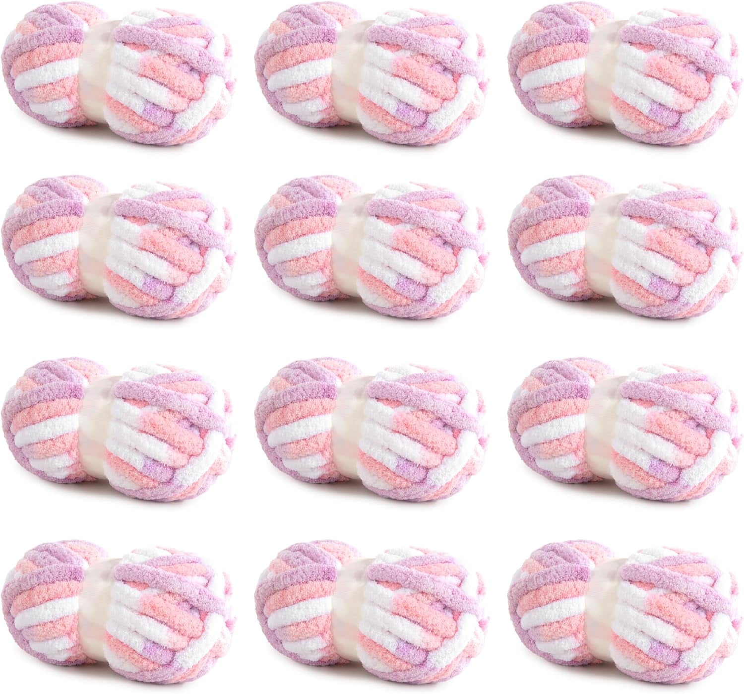 12 Pack Giant Chunky Yarn for Crocheting,Super Bulky Large Soft Fluffy ...