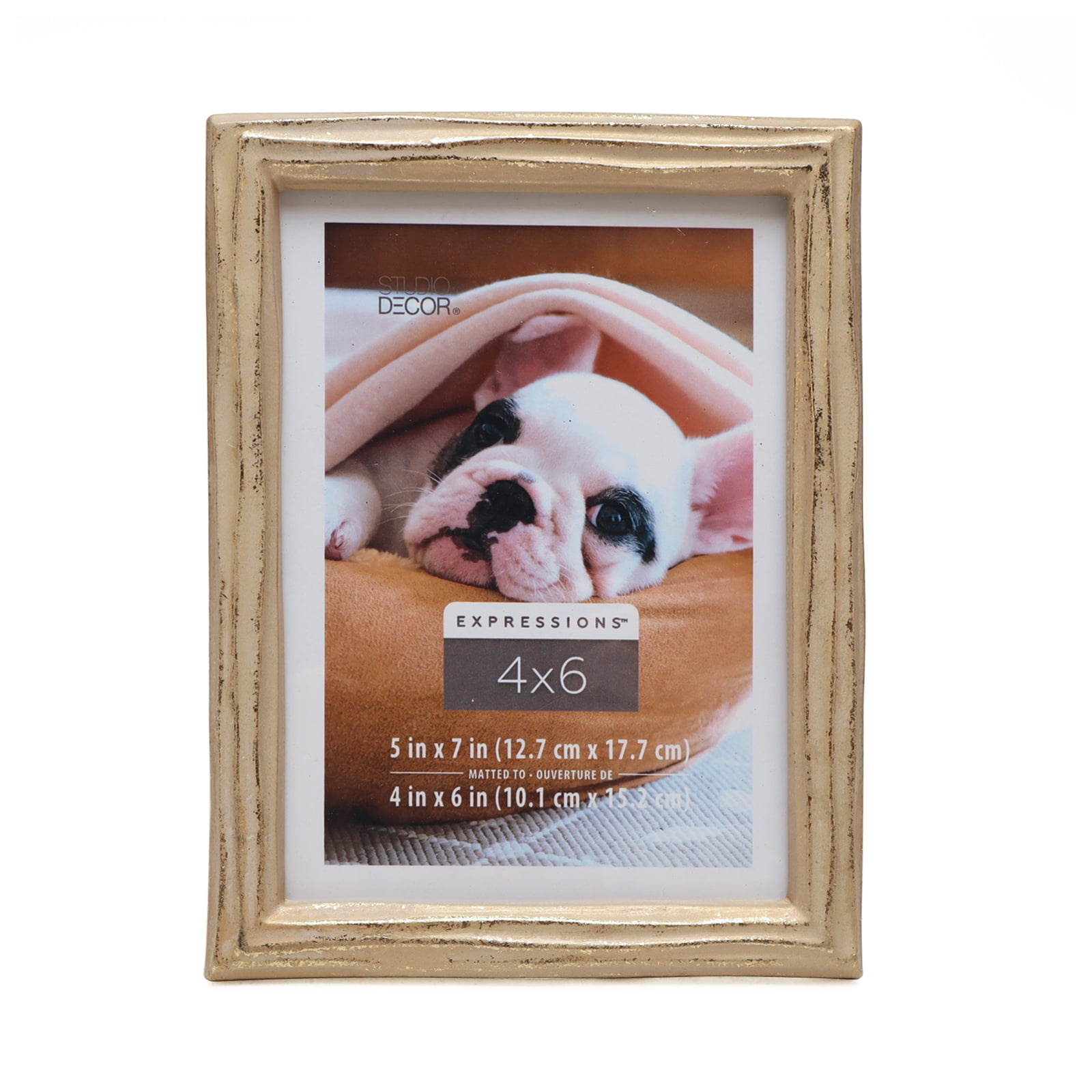 Studio Decor Gilded Faux Wood 4" x 6" Frame with Mat, Expressions, 12 ...