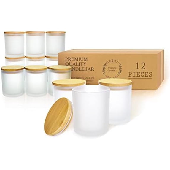 12 Pack Glass Candle Jars for Making Candles, 10 OZ Empty Candle Tins ...