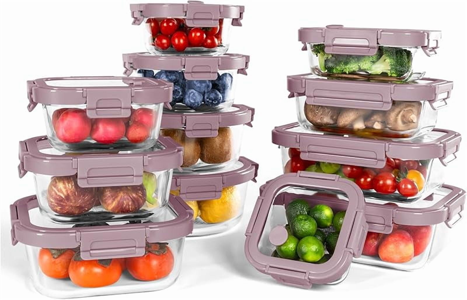 12-Pack Glass Containers with Tempered Lids – Borosilicate, Oven-Safe ...