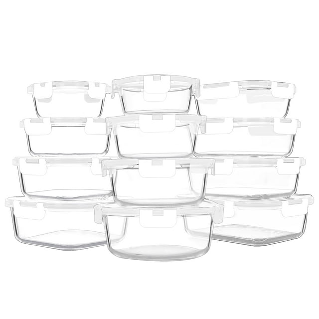 Walmart 12-Pack Glass Meal Prep Containers - Microwave, Oven, Freezer ...