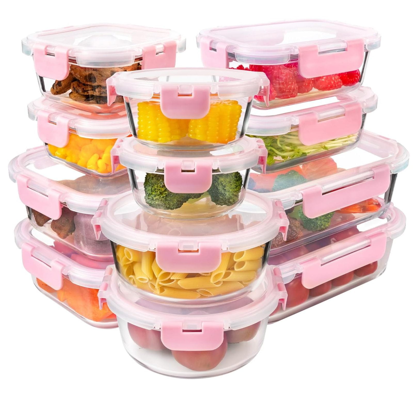 12 Pack Glass Meal Prep Containers Set, Food Storage Containers with ...