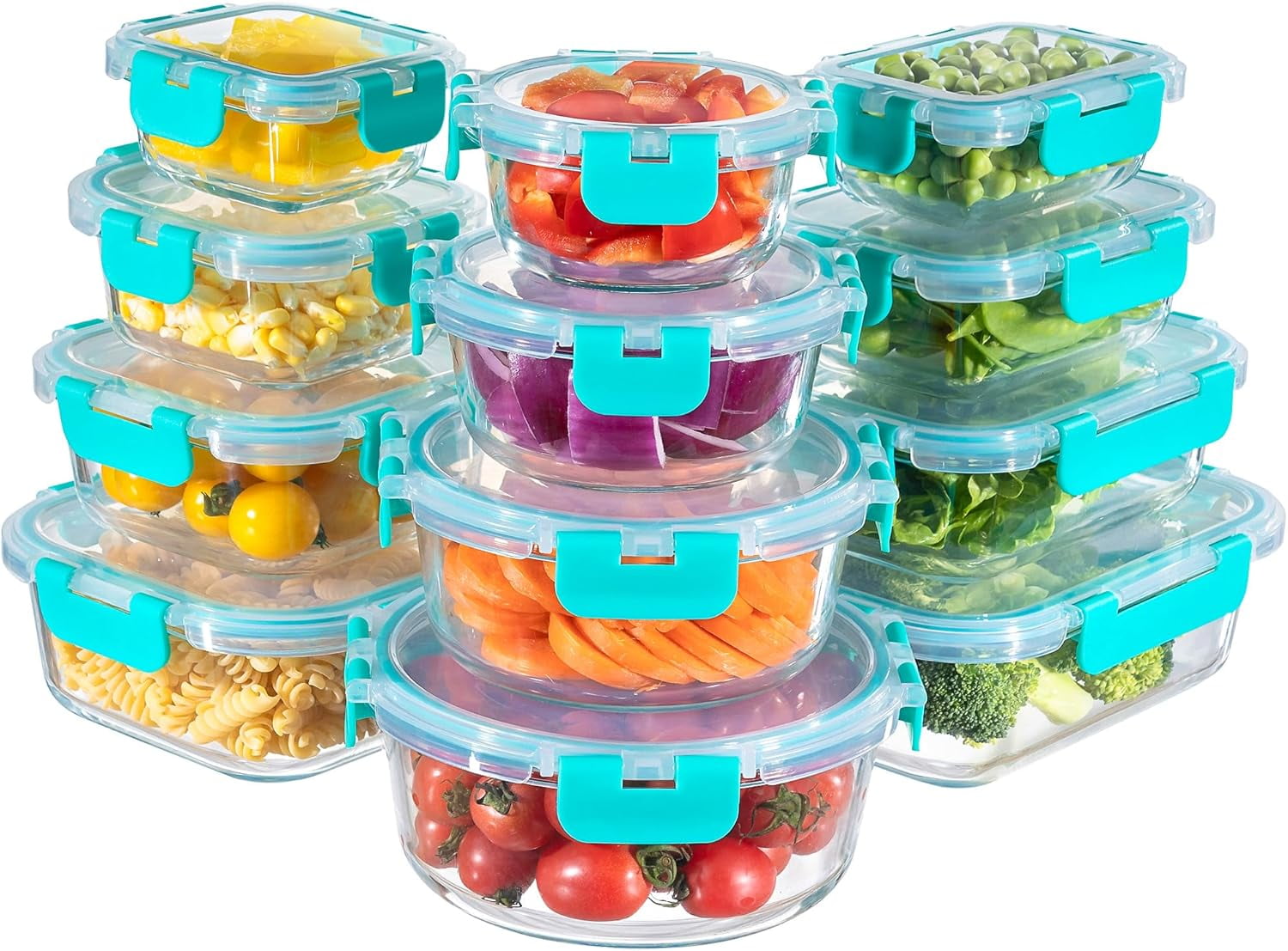 12-Pack Glass Storage Containers with Lids, Glass Meal Prep Containers ...