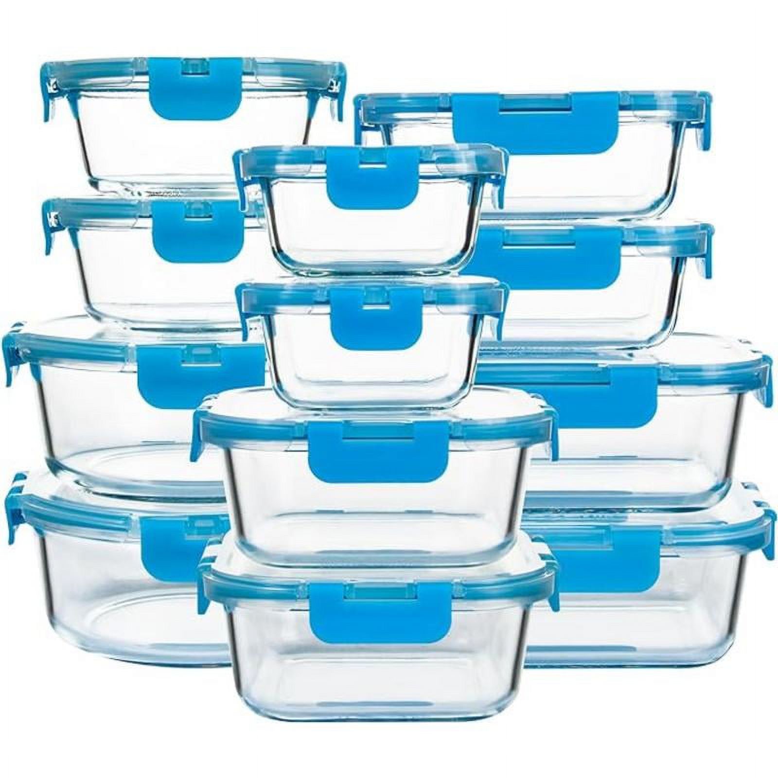 12 Pack Glass Storage Containers with Lids, Leak-Proof Meal Prep ...