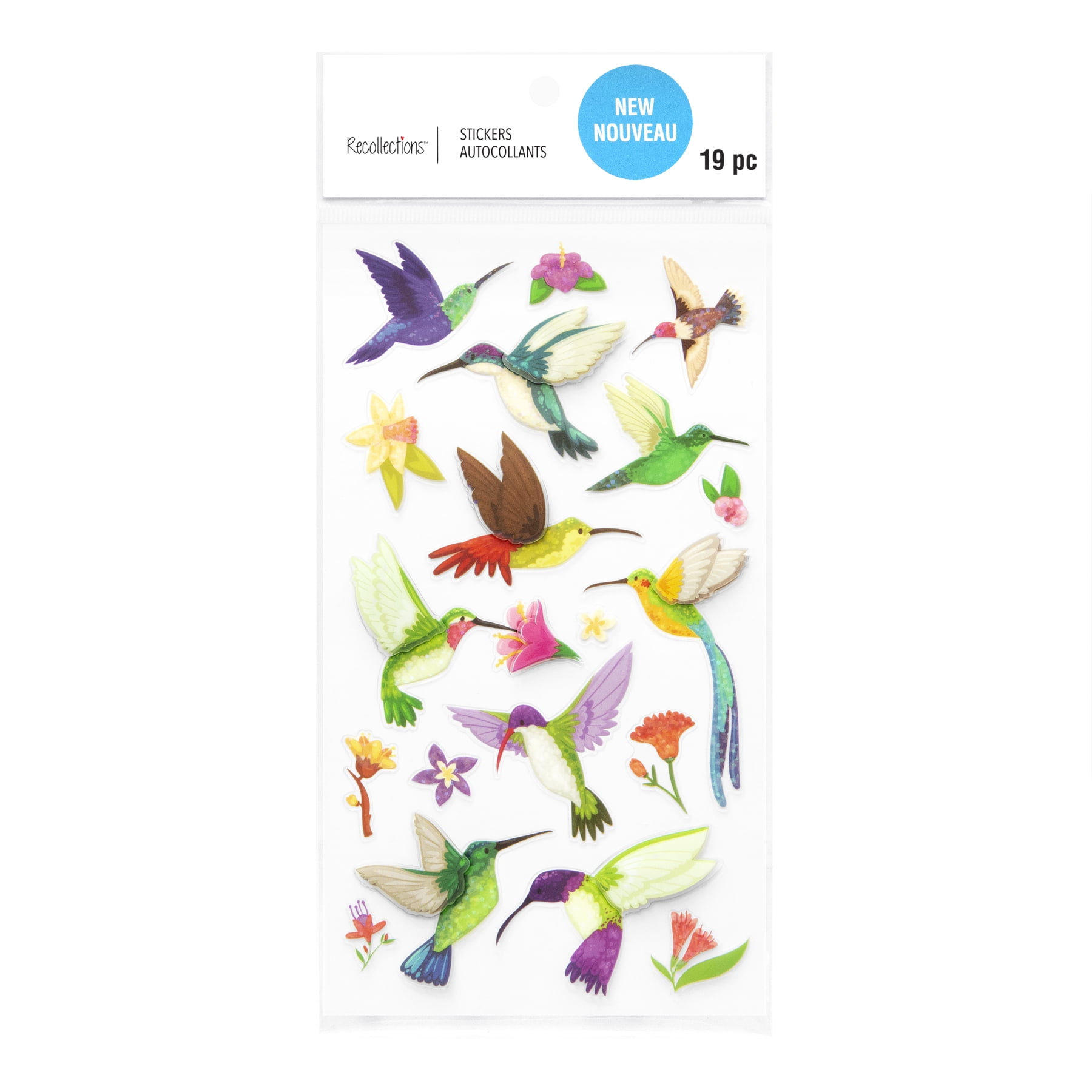 12 Pack: Glitter Hummingbirds Dimensional Stickers by Recollections ...