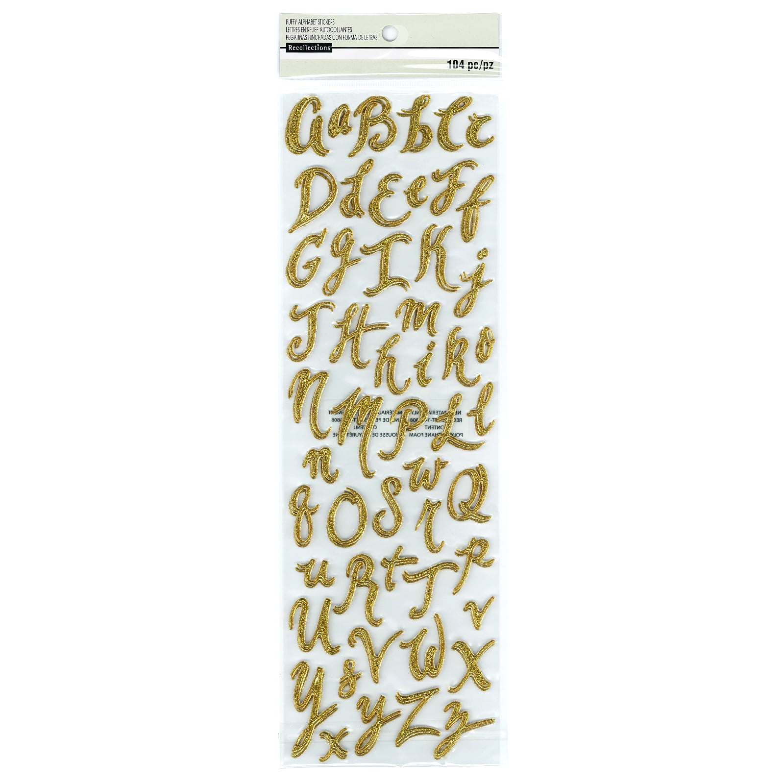 Recollections Glitter Puffy Alphabet Stickers, 12 Pack - Walmart.com