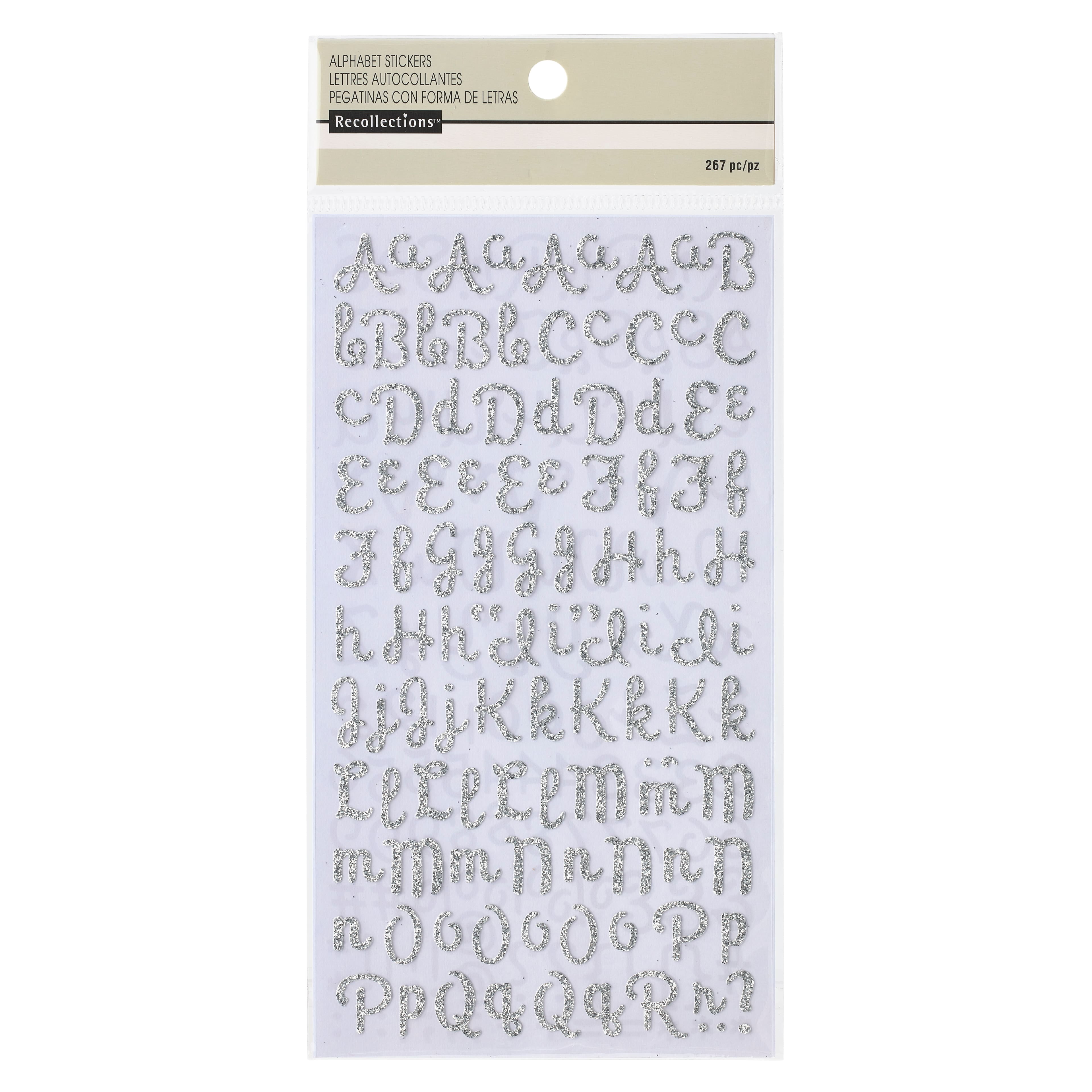 12 Pack: Glitter Script Alphabet Stickers by Recollections™ - Walmart.com