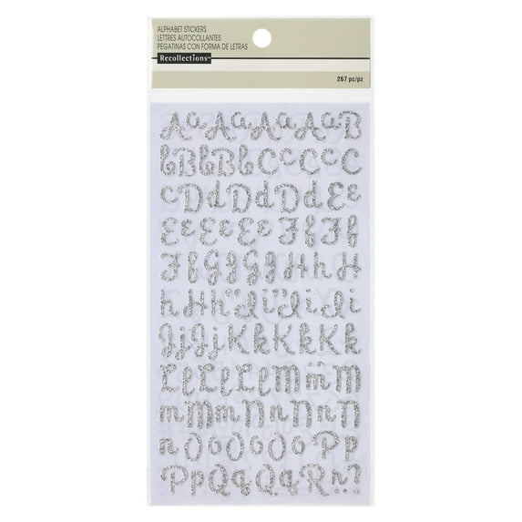 12 Pack: Glitter Script Alphabet Stickers by Recollections™ - Walmart.com