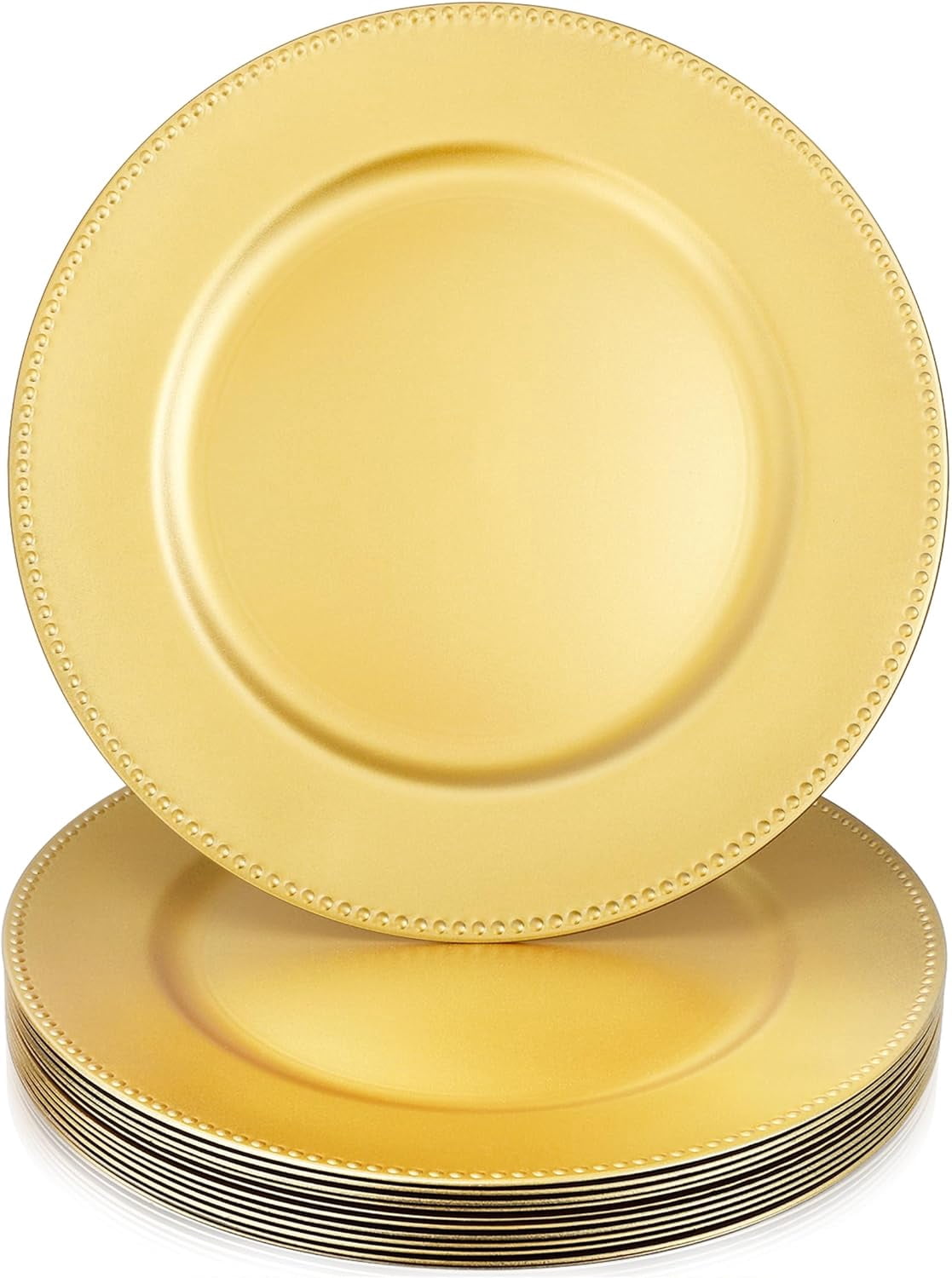 12 Pack Gold Charger Plates Set, 13 Inch Plastic Dinner Plates, Round ...