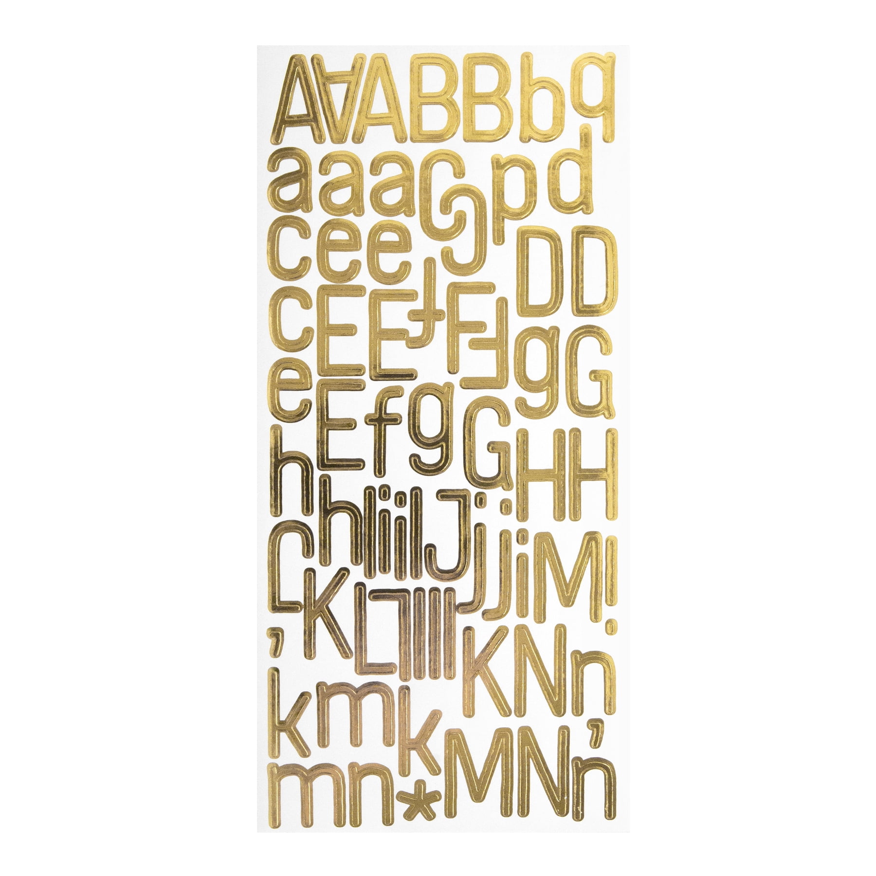 12 Pack: Gold Foil Skinny Alphabet Stickers by Recollections™ - Walmart.com