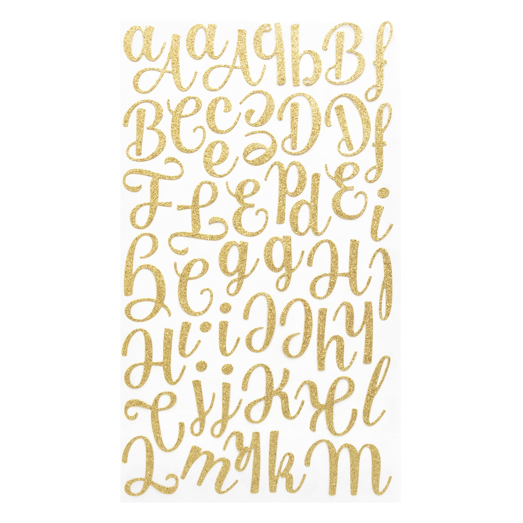 Recollections Gold Glitter Script Alphabet Stickers, 12 Pack - Walmart.com
