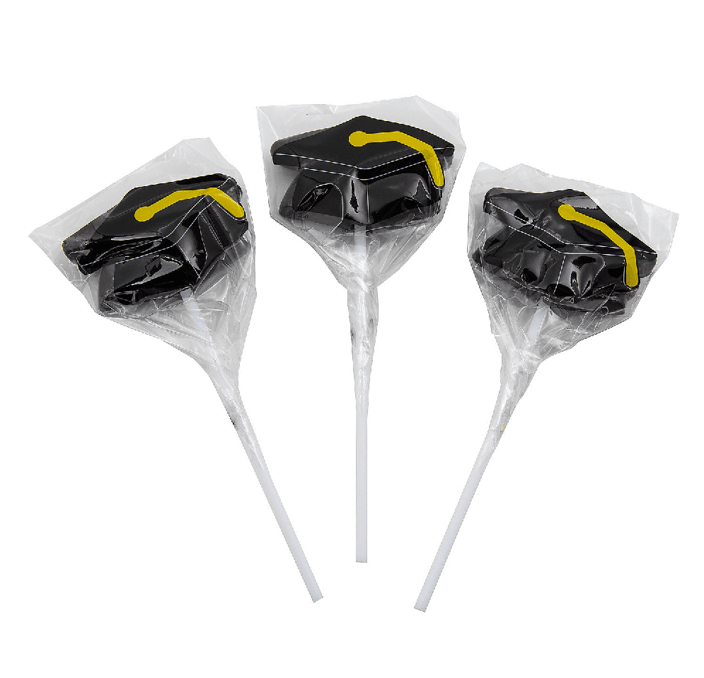 12-Pack Graduation Cap Lollipops - Mortarboard Candy, Assorted Colors ...