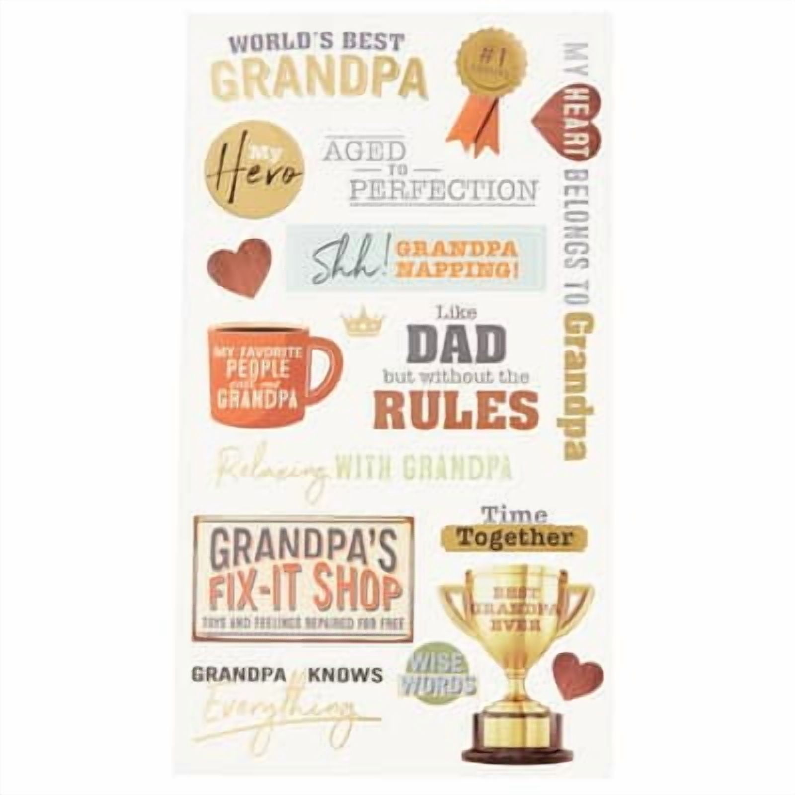 12 Pack: Grandpa Stickers by Recollections - Walmart.com