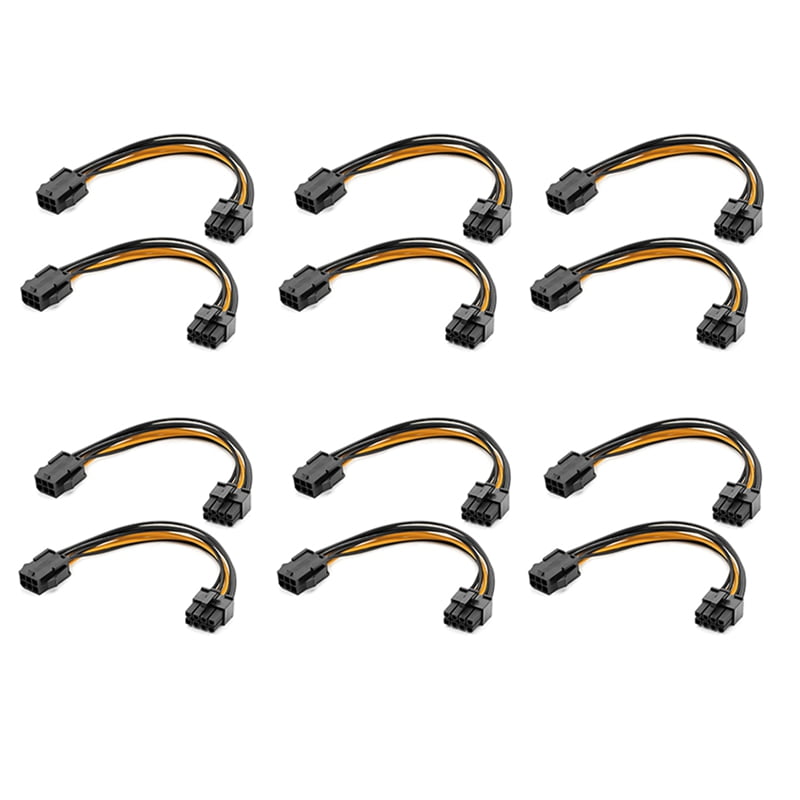 12 x 6 Pin to 8 Pin PCIe Adapter Power Cable- - Walmart.com
