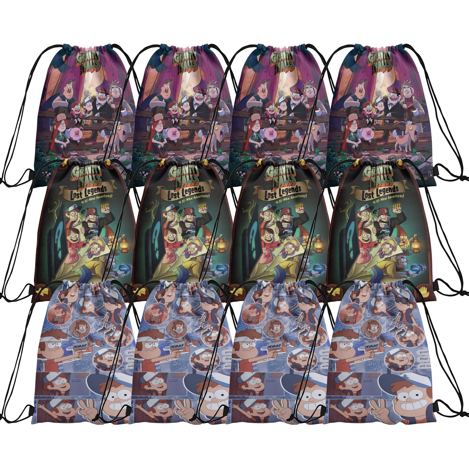 12 Pack Gravity Falls Candy Drawstring Bags – Perfect Goodie Favor Bags for Boys and Girls ...