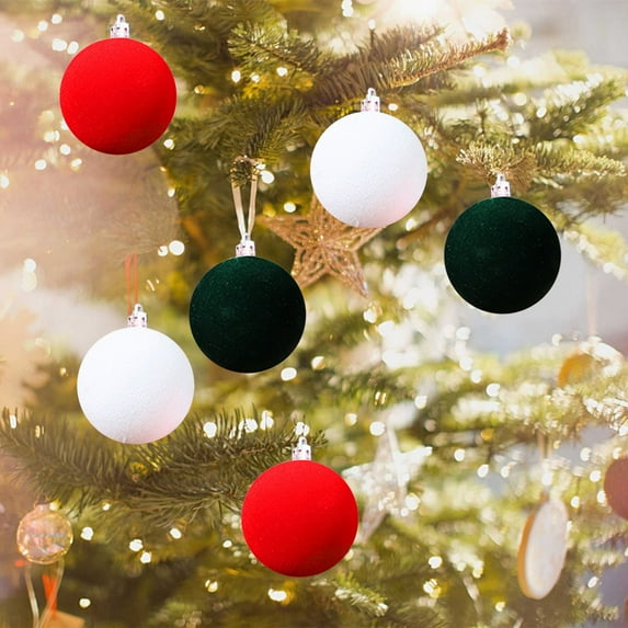 12-Pack Green ABS Christmas Ornament Balls, 8cm Shatterproof Hanging Tree Decor with Suede ...