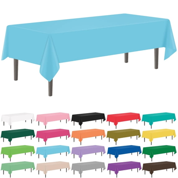 12 Pack Green Disposable Rectangle Plastic Tablecloths 54 x 108 Inch ...