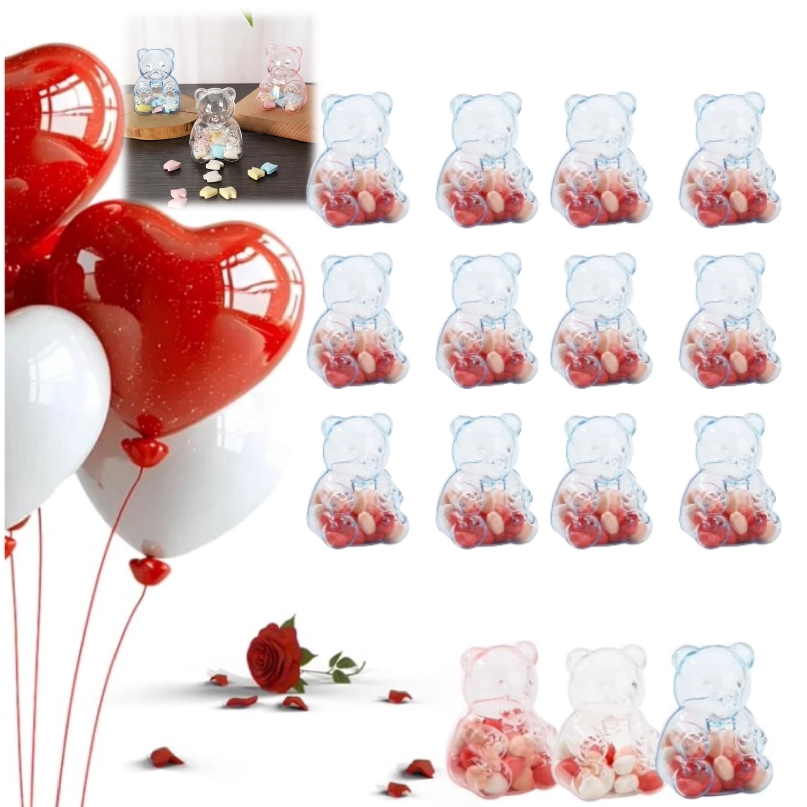 12 Pack Gummy Bear Containers Plastic, Clear Gummy Bear Container ...