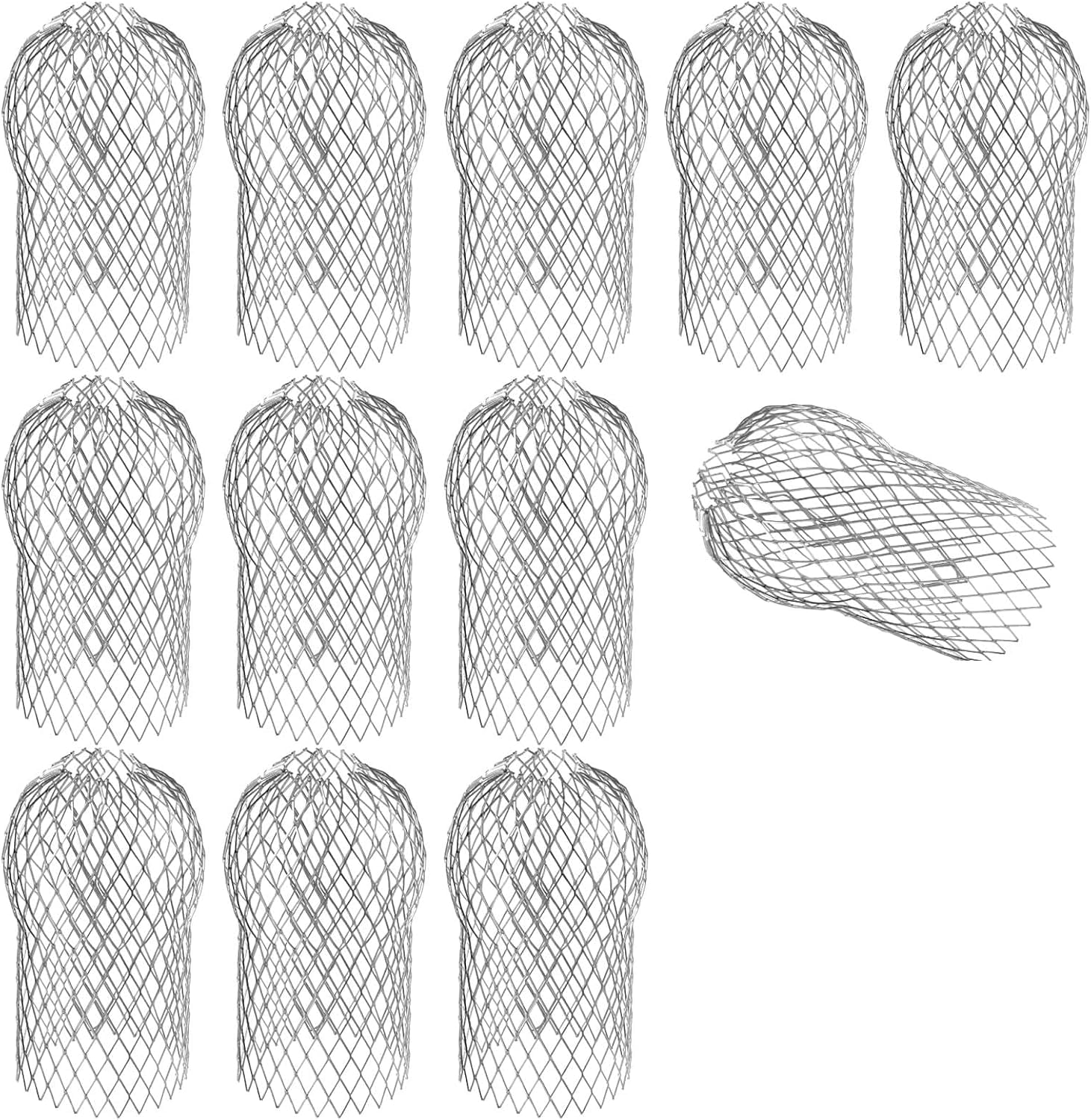 12 Pack Gutter Guard Strainers, Silver Aluminum Downspout Protectors ...