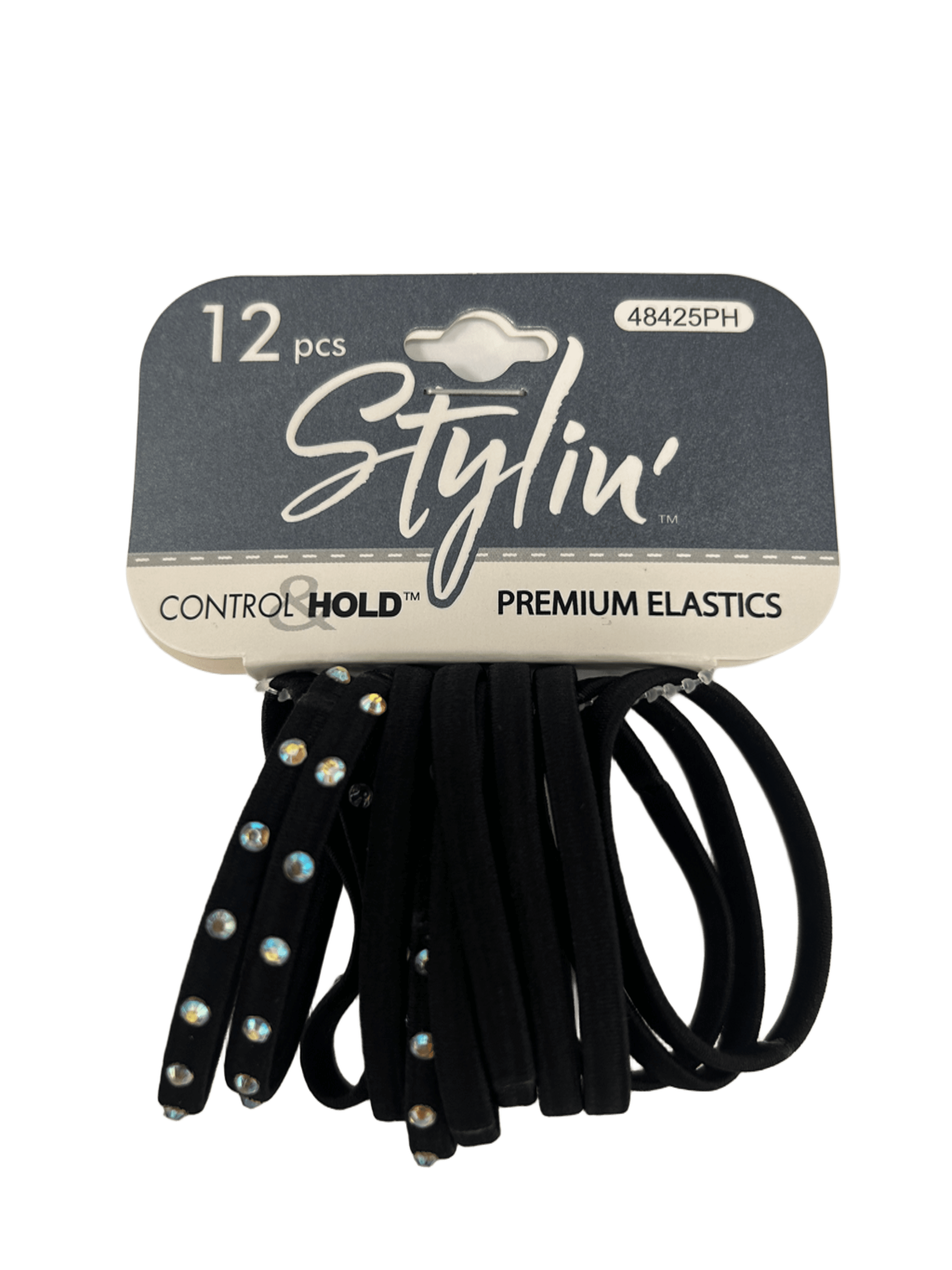 12 Pack Hair Elastics Set, Assorted Colors with Sparkling Rhinestone ...