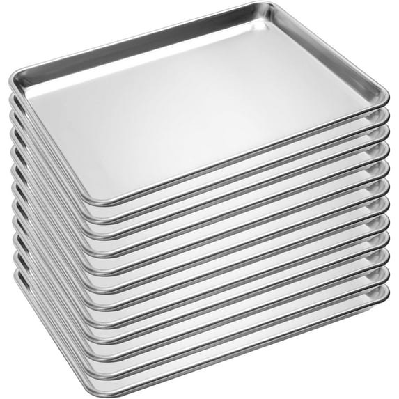 12 Pack Half Size Baking Sheet Pan Aluminum Commercial Pan for Oven ...