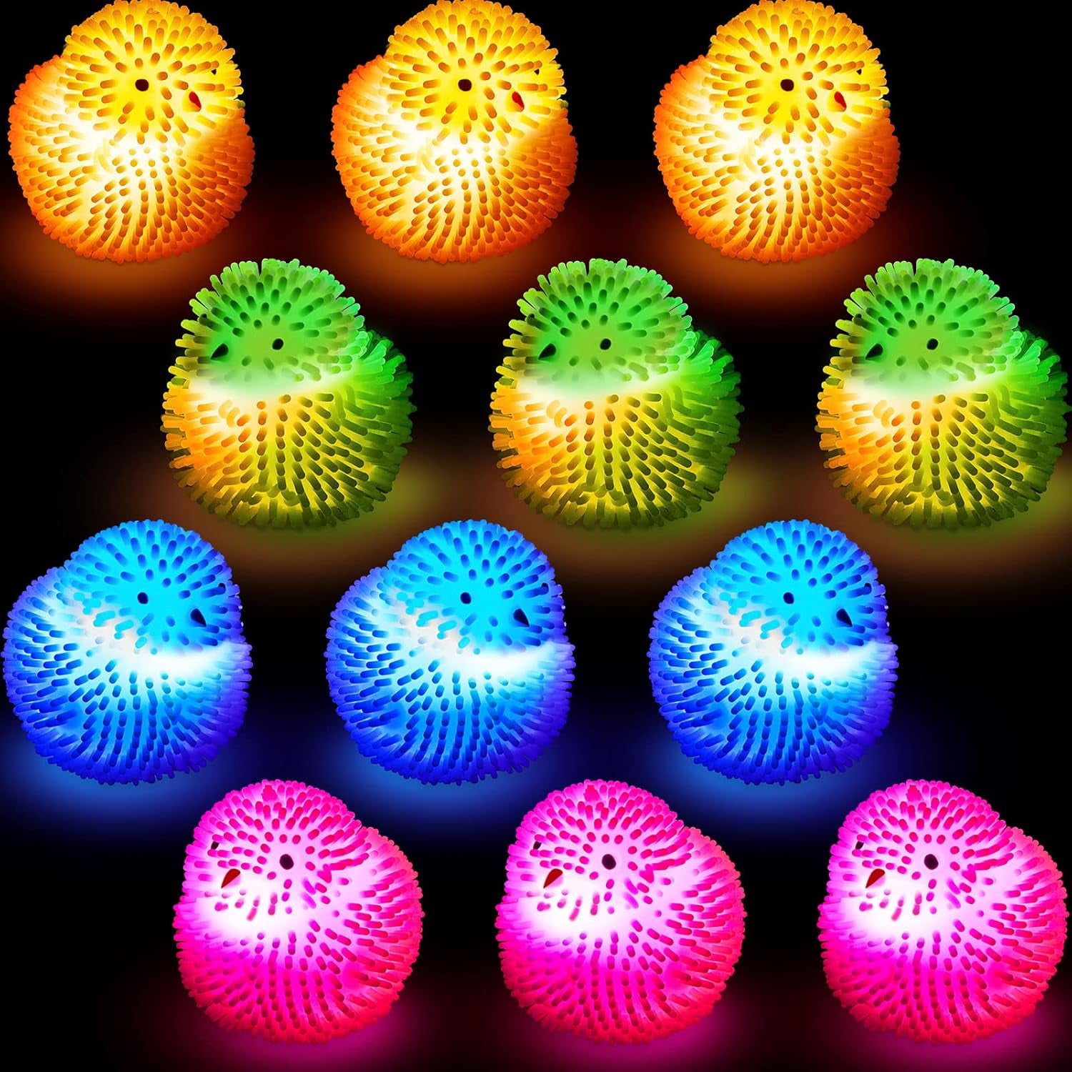 12 Pack Halloween LED Puffer Ball Ducks Chicken Glow in The Dark Balls ...