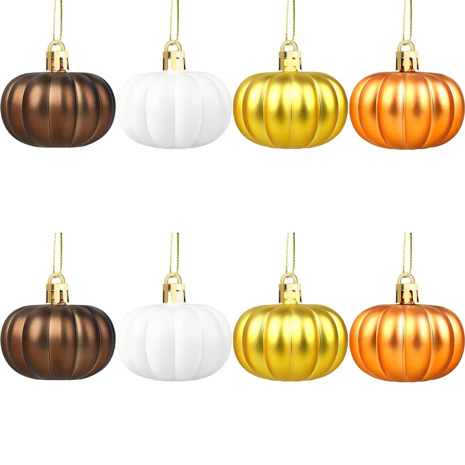 12 Pack Halloween Pumpkin Ornaments - Fall Pumpkin Ball Decorations for ...