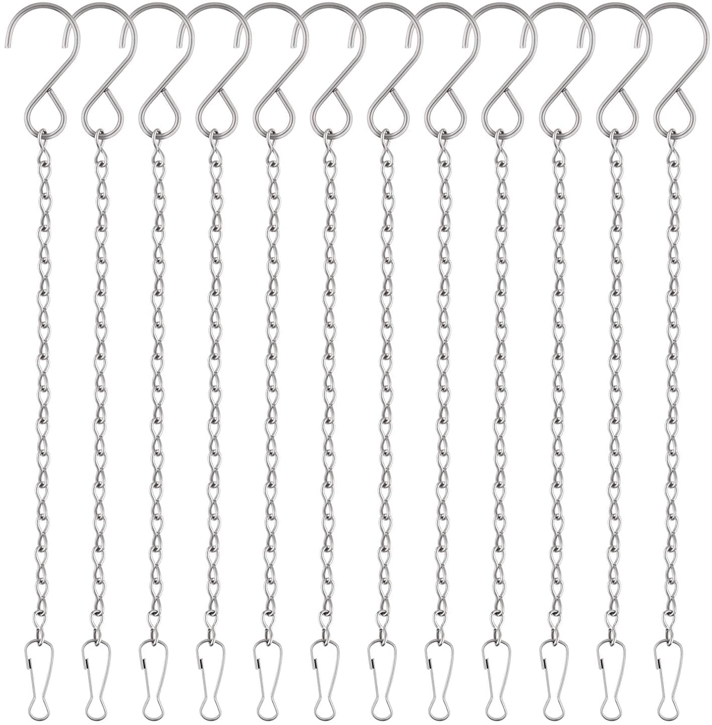 12 Pack Hanging Chains, 10 Inch Basket Garden Plant Hangers Metal ...