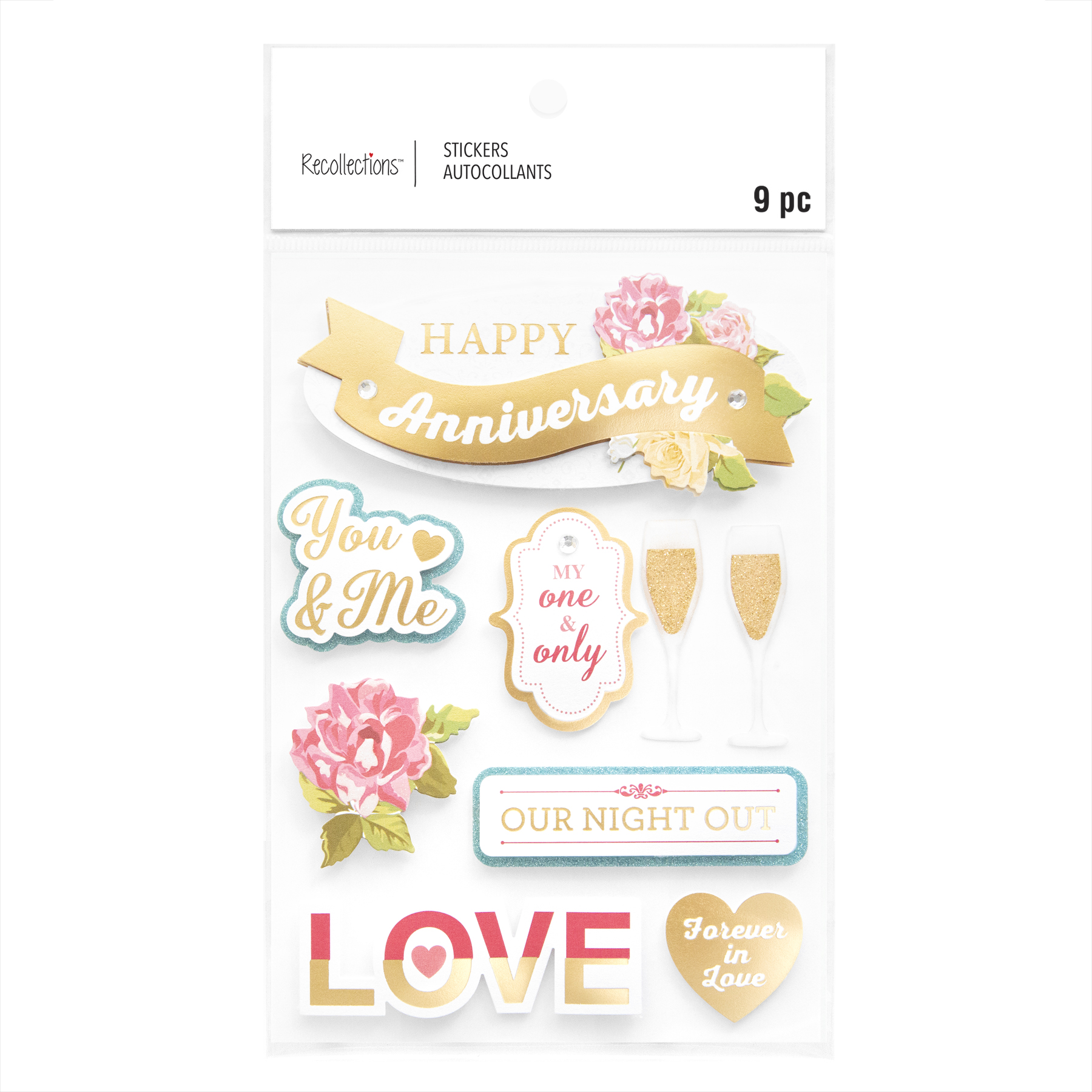 12 Pack: Happy Anniversary 3D Stickers by Recollections™ - Walmart.com