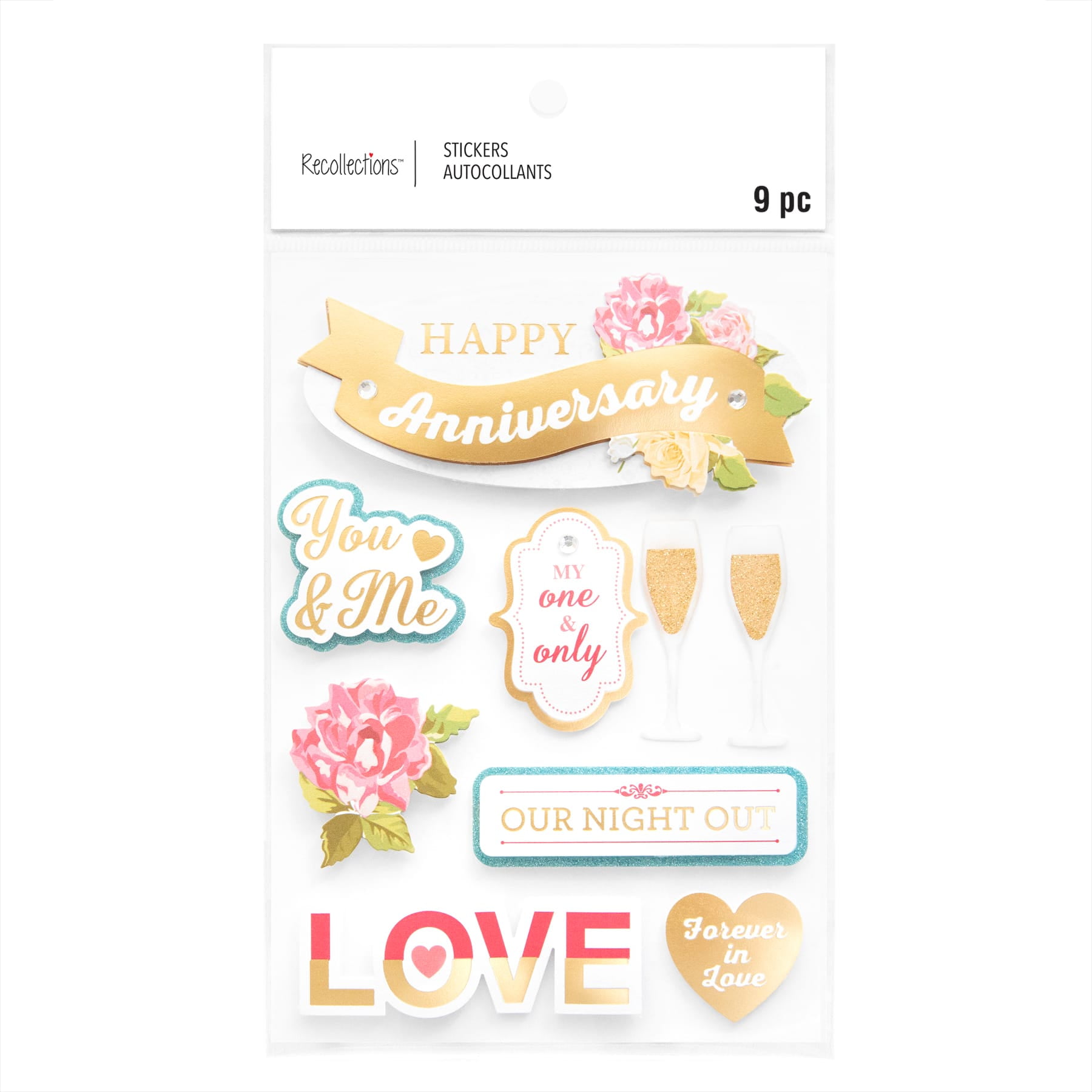 12 Pack: Happy Anniversary 3D Stickers by Recollections™ - Walmart.com