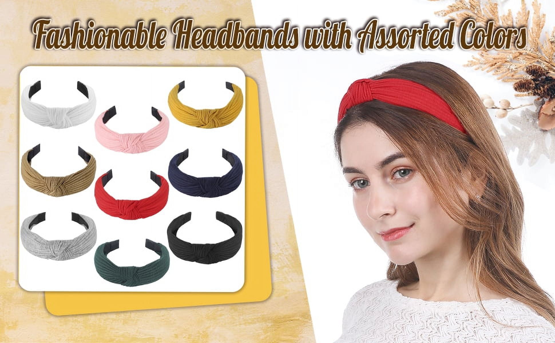 12 Pack Headbands for Women, Non-slip Knotted Headbands with Soft ...