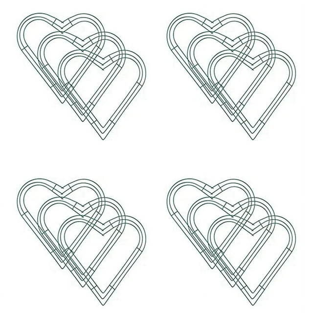 12 Pack Heart Metal Wreath 12 Inch Heart-Shaped Wire Wreath Frame for ...