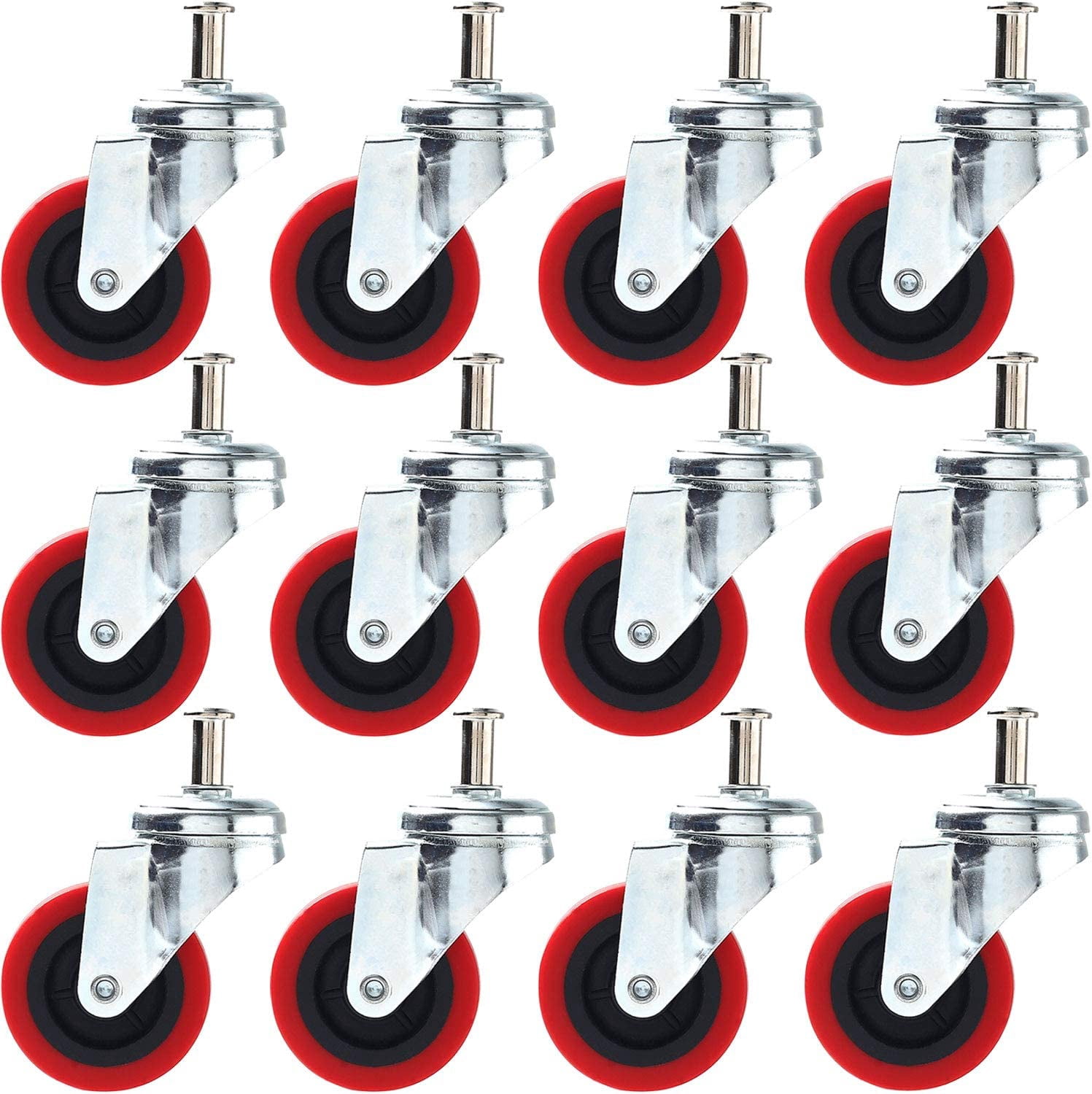 12 Pack Heavy-Duty 2.5" Swivel Caster Wheel for Creeper Service Cart ...