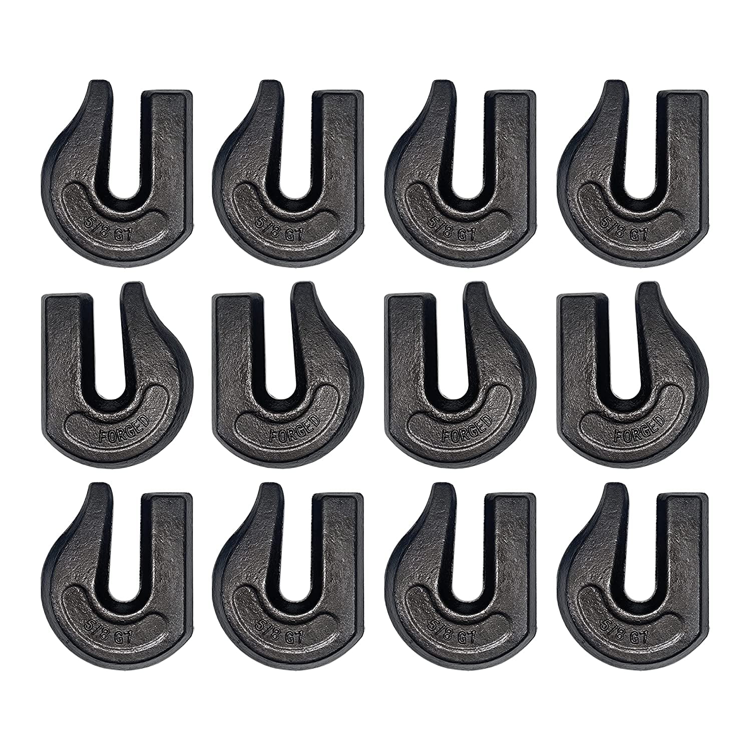 12 Pack Heavy Duty 5/8" Weld On Grab Hook, Grade 70 Clevis Chain Hook ...