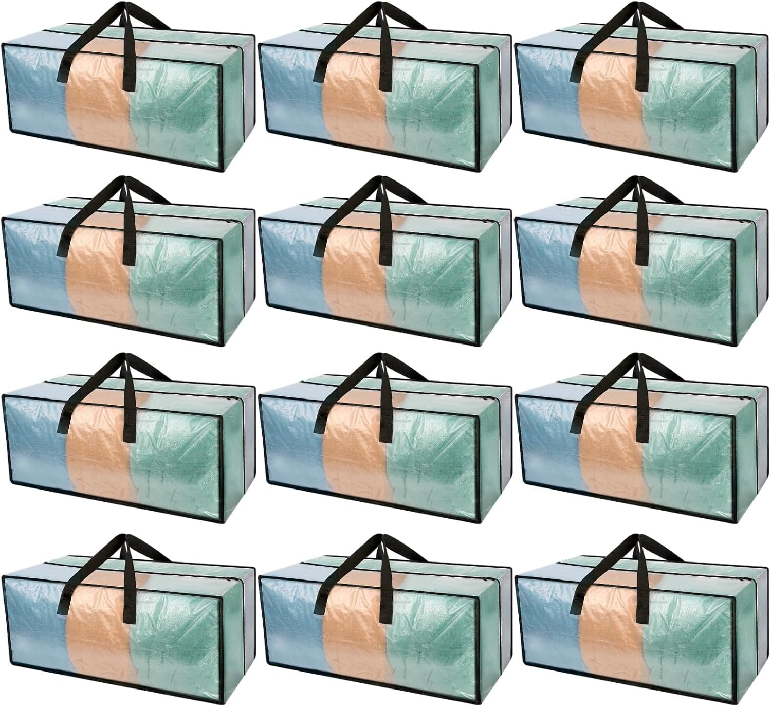 12 Pack Heavy Duty CLear Moving Bags, Large CLear Storage Bags for ...