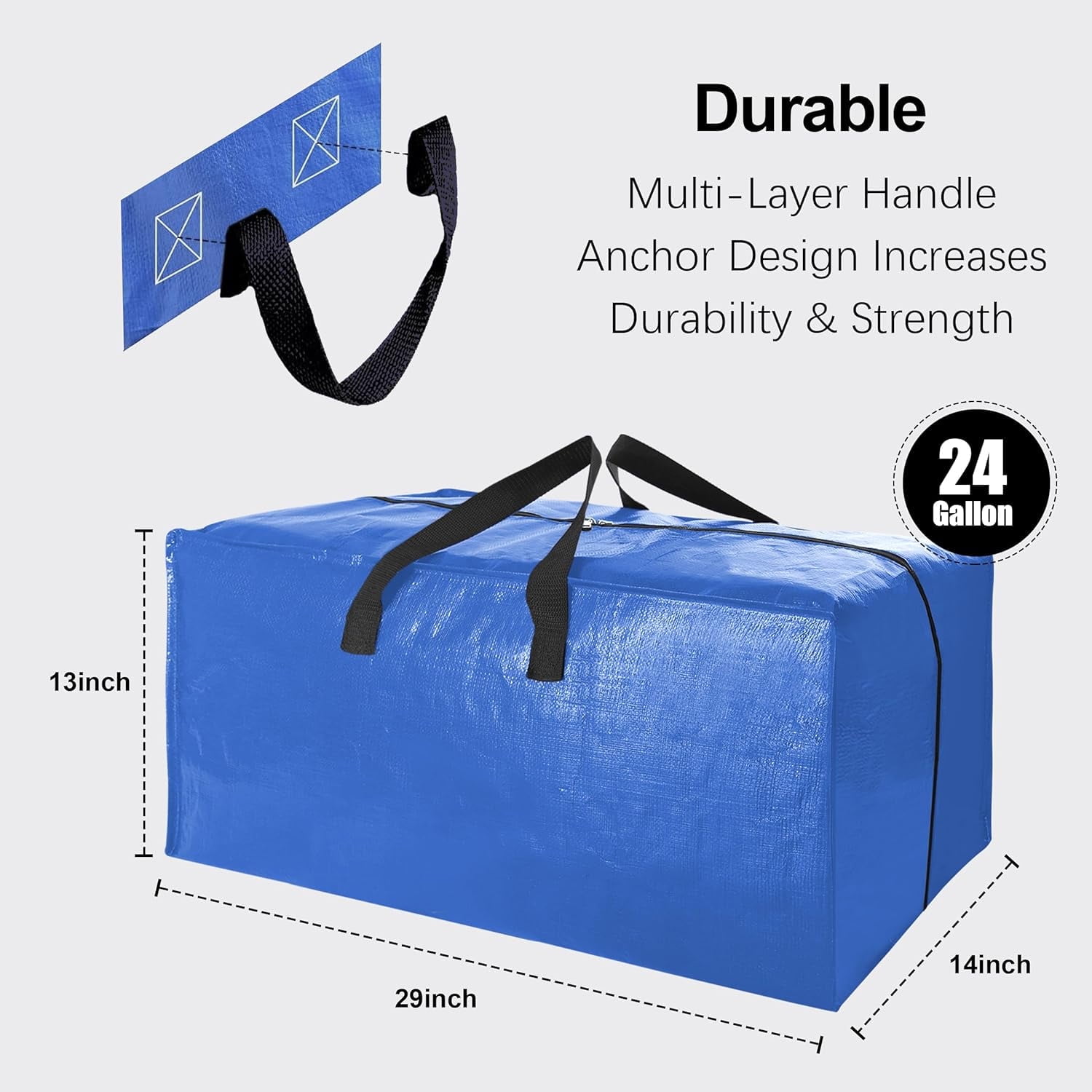 12 Pack Heavy Duty Extra Large Moving Bags W/Backpack Straps - Strong ...